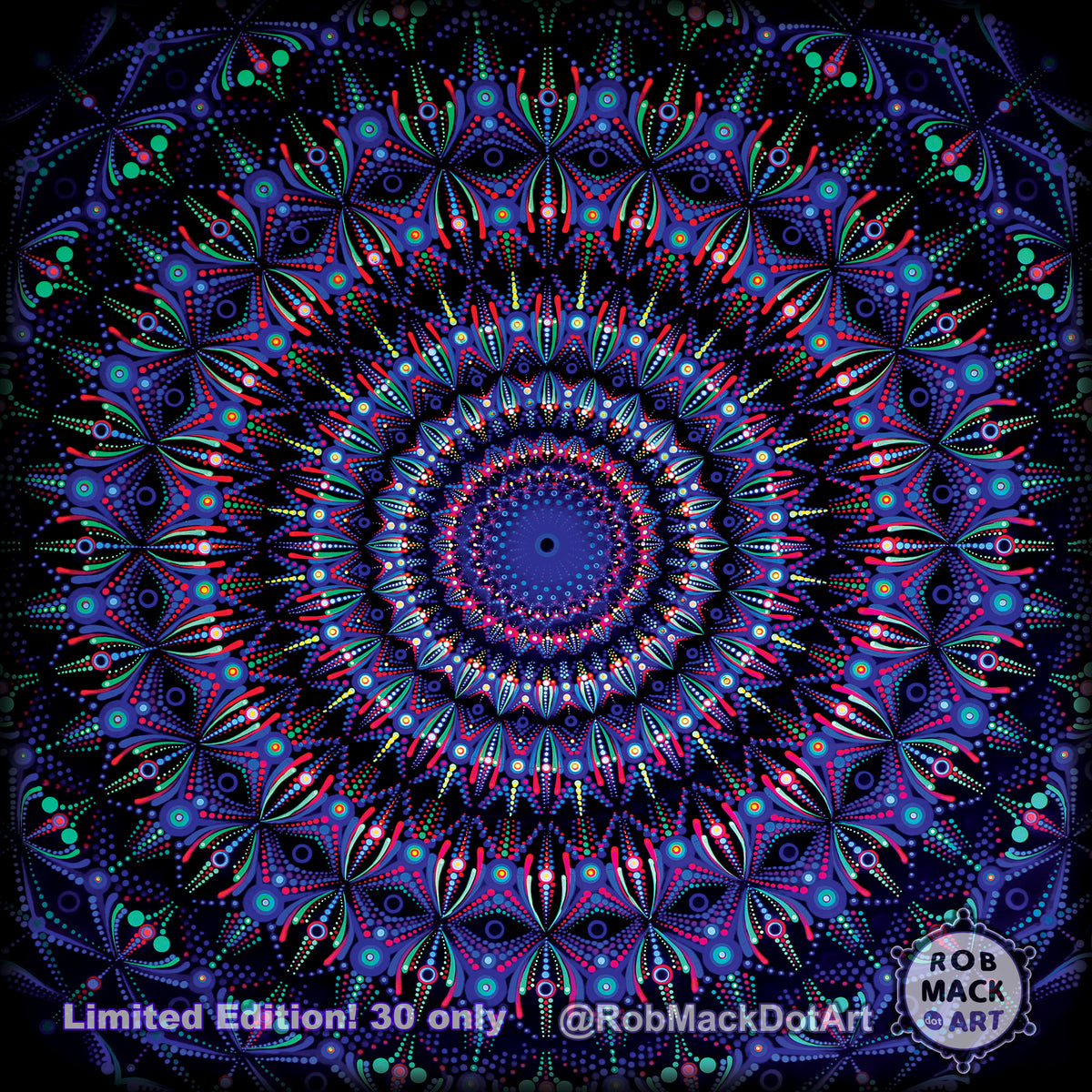 150cm Temporal Trust Closeup UV REACTIVE Tapestry – robmack.art